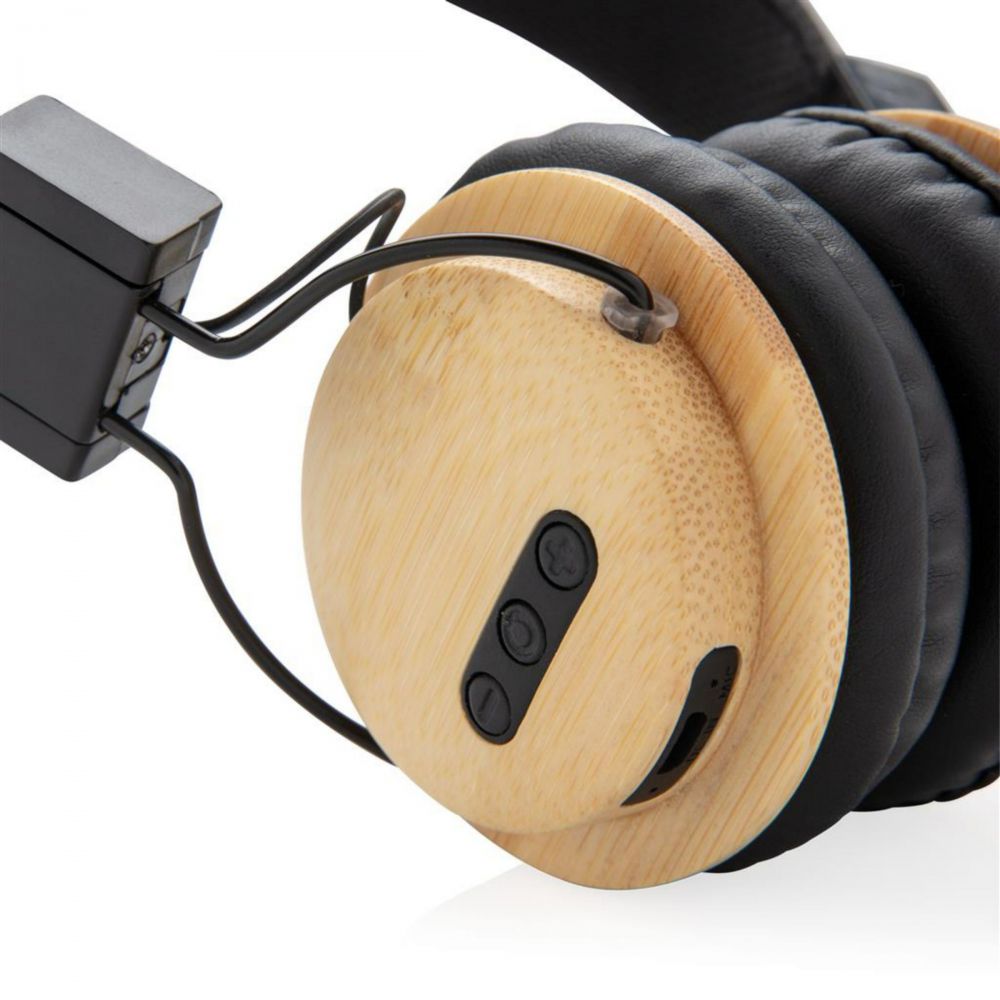 Wireless bamboo headphones